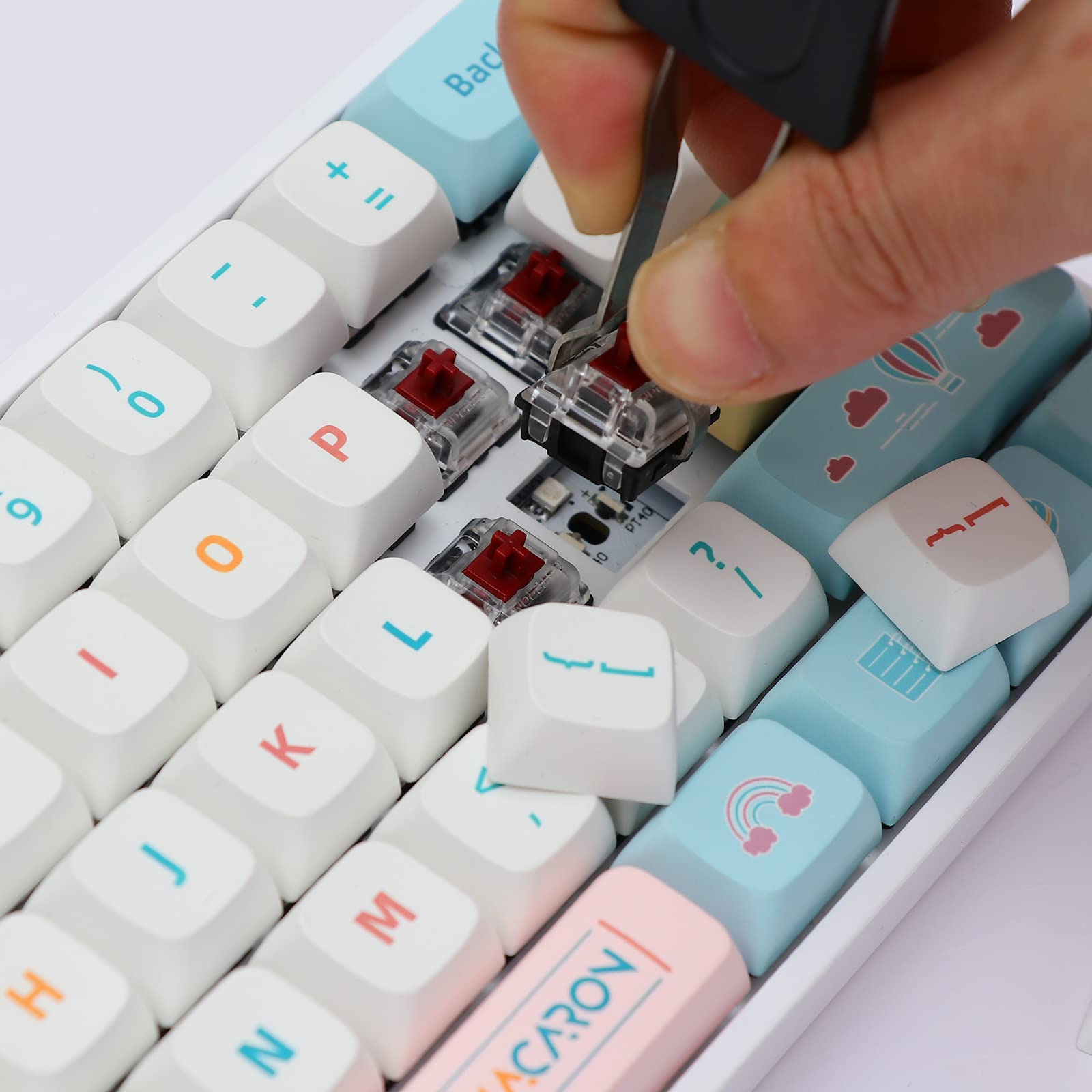 EPOMAKER SK61 61 Keys Hot Swappable Mechanical Keyboard with RGB Backlit, NKRO, IP6X Waterproof, Type-C Cable for Win/Mac/Gaming (Gateron Optical Yellow, Macaron)