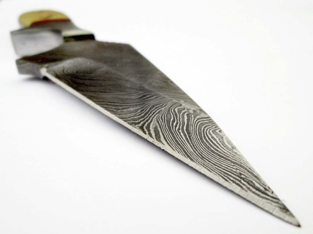 AishaTech Isfahan Hunting Knife Damascus Steel Blade Bone Handle