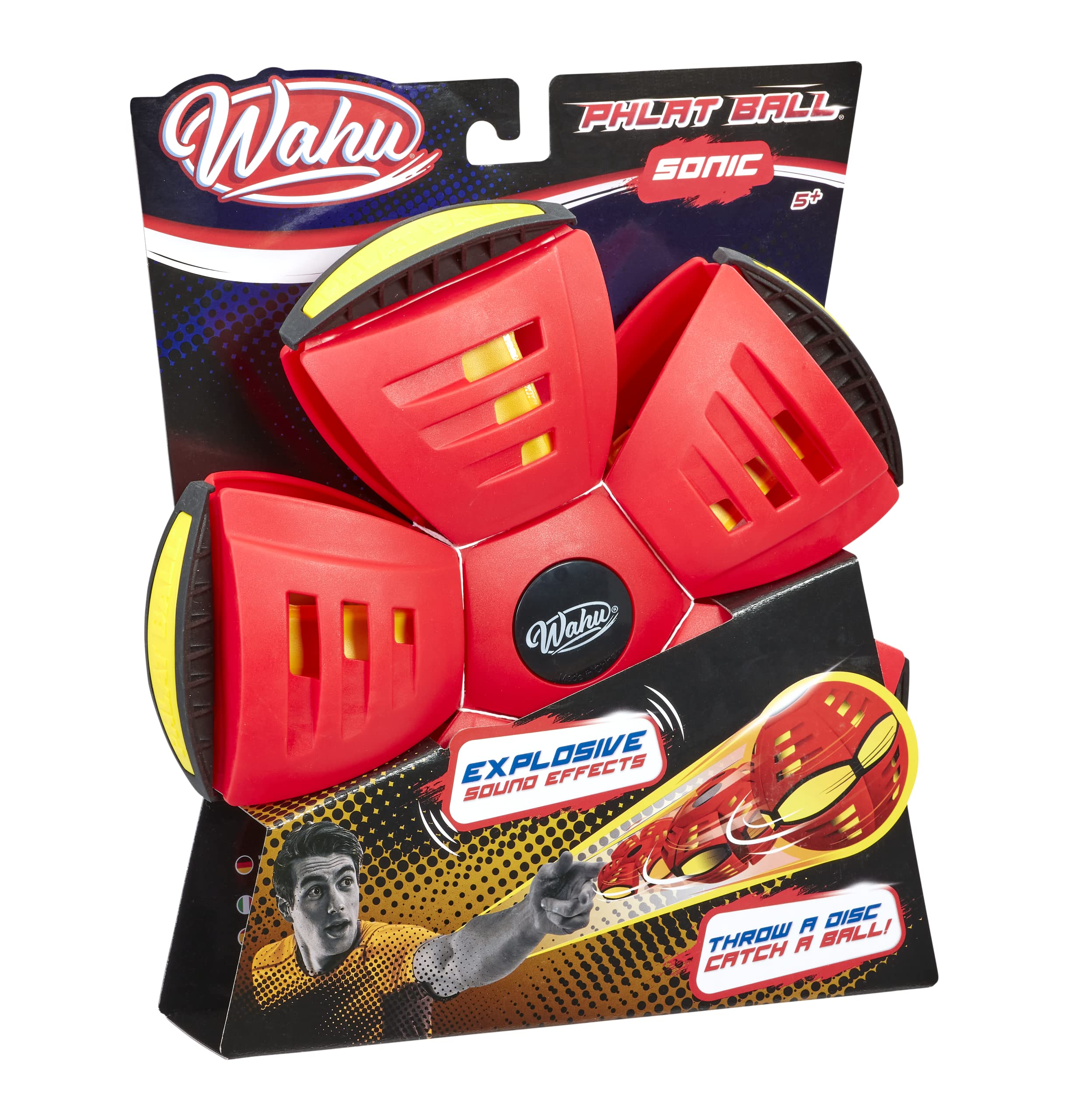 WAHU Phlat Ball Sonic Flying Saucer Ball Toy for Kids Ages 5+, Time Delay Flying Disc Toy with Suspense-Building Sound Effects, Throw a Disc Catch a Ball