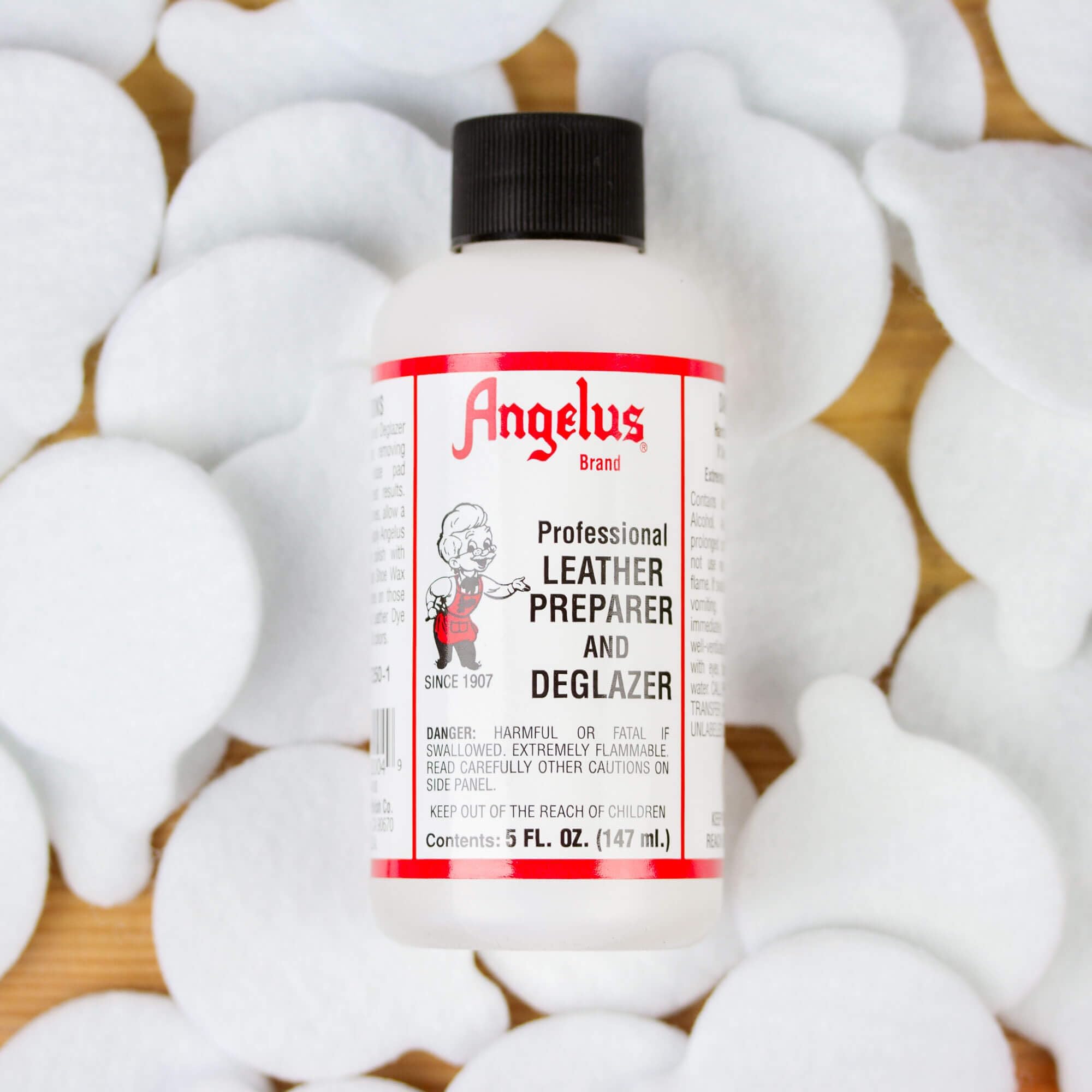 Angelus Jet Black Leather Dye and Prep Bundle Set