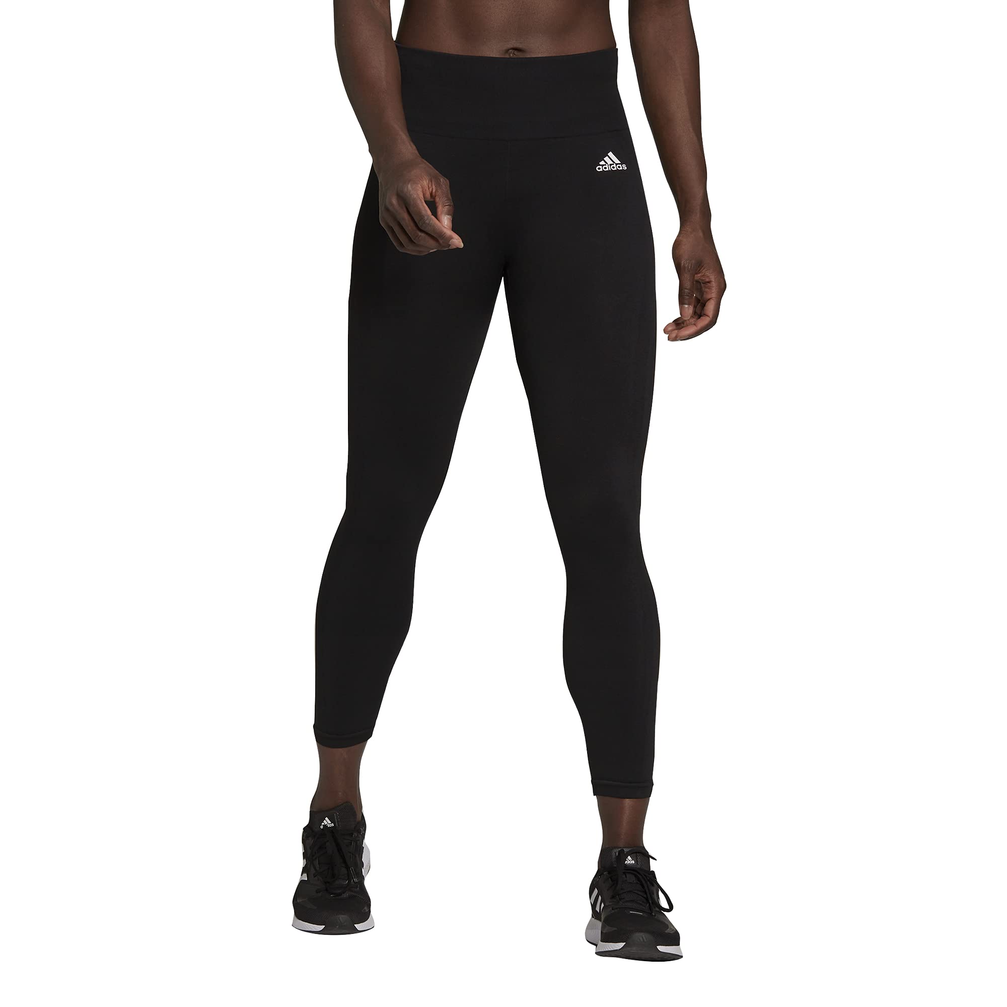 adidas Women's Aeroknit Yoga Seamless 7/8 Tights, Black/White, Medium