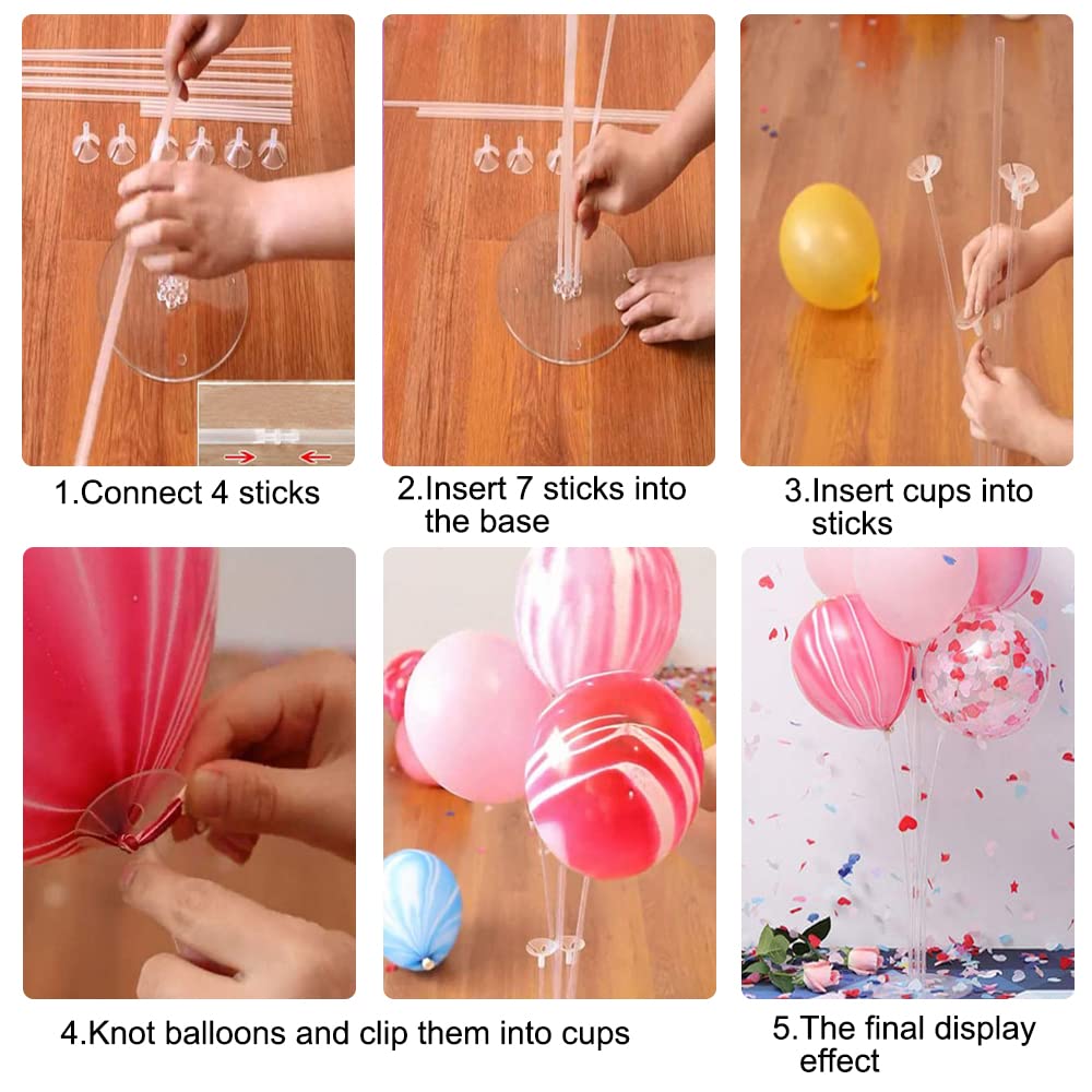BEISHIDA 8 Sets Balloon Stand Kit 8, Balloon Centerpieces for Tables, Balloon Holder for Wedding Baby Shower Graduation Party Decorations 30th 40th 50th 60th Birthday Decorations (without balloons)