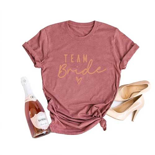 Bachelorette Party T-Shirt - Bridesmaid Gifts, Bridal Party Gifts, Bride T-Shirt, Team Bride Tee(XXL,Rose)