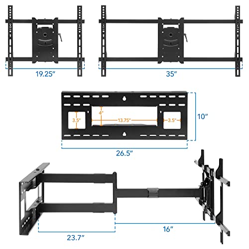 Mount-It! Long Arm TV Mount, Full Motion Wall Bracket with 40 inch Extension Articulating Arm, Fits Screen Sizes 42, 47, 50, 55, 60, 65, 70, 75, 80 Inch, VESA 800x400mm Compatible, Holds up to 110 lbs