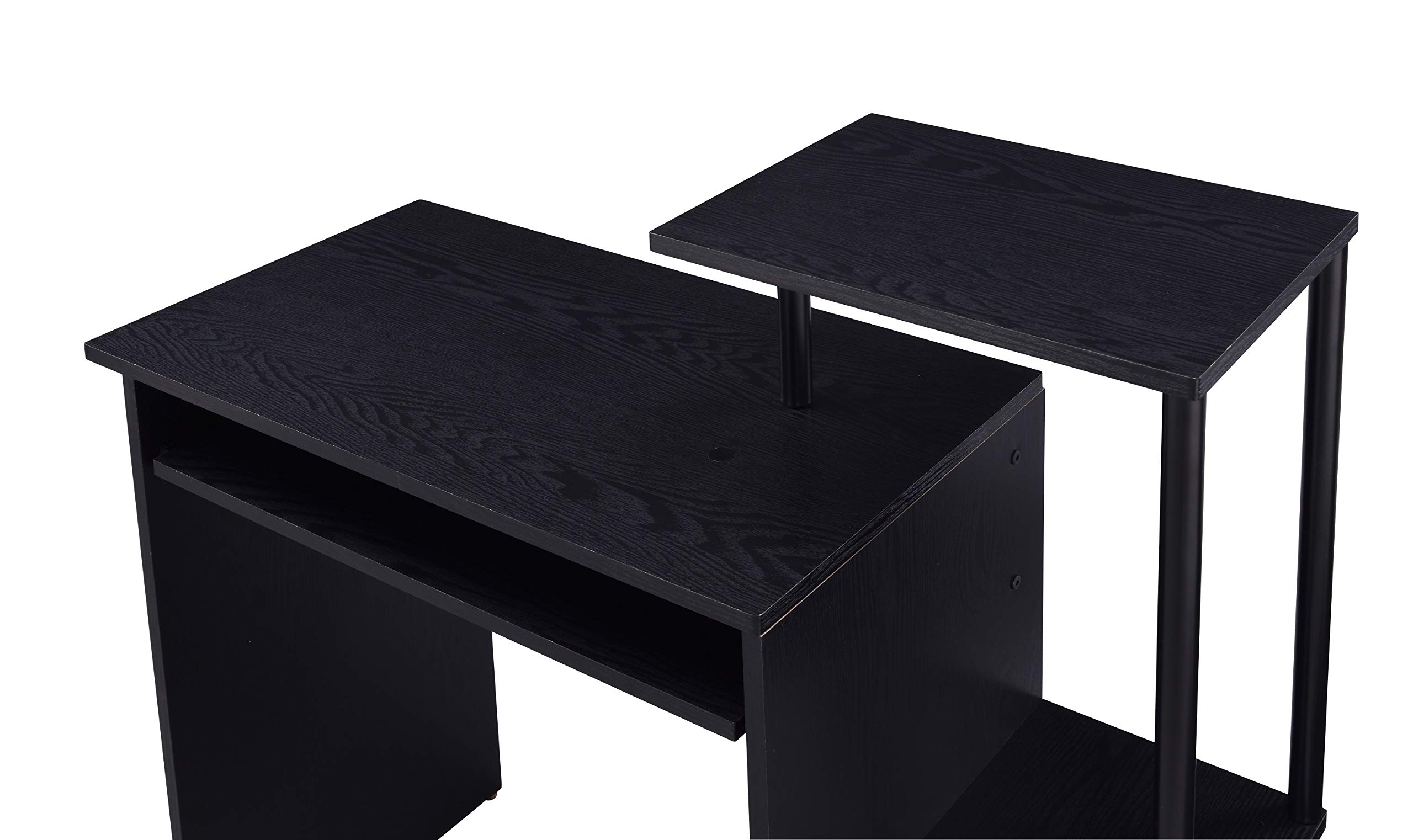 Acme Lyphre Wooden Rectangle Top Computer Desk with Keyboard Tray in Black