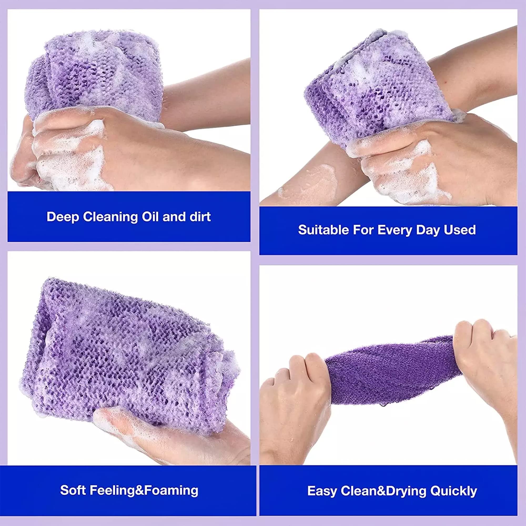 5 Pack Splendora African Net Sponge | "3 Exfoliating Net Sponge" & "2 XL Body Scrub" w/Rope