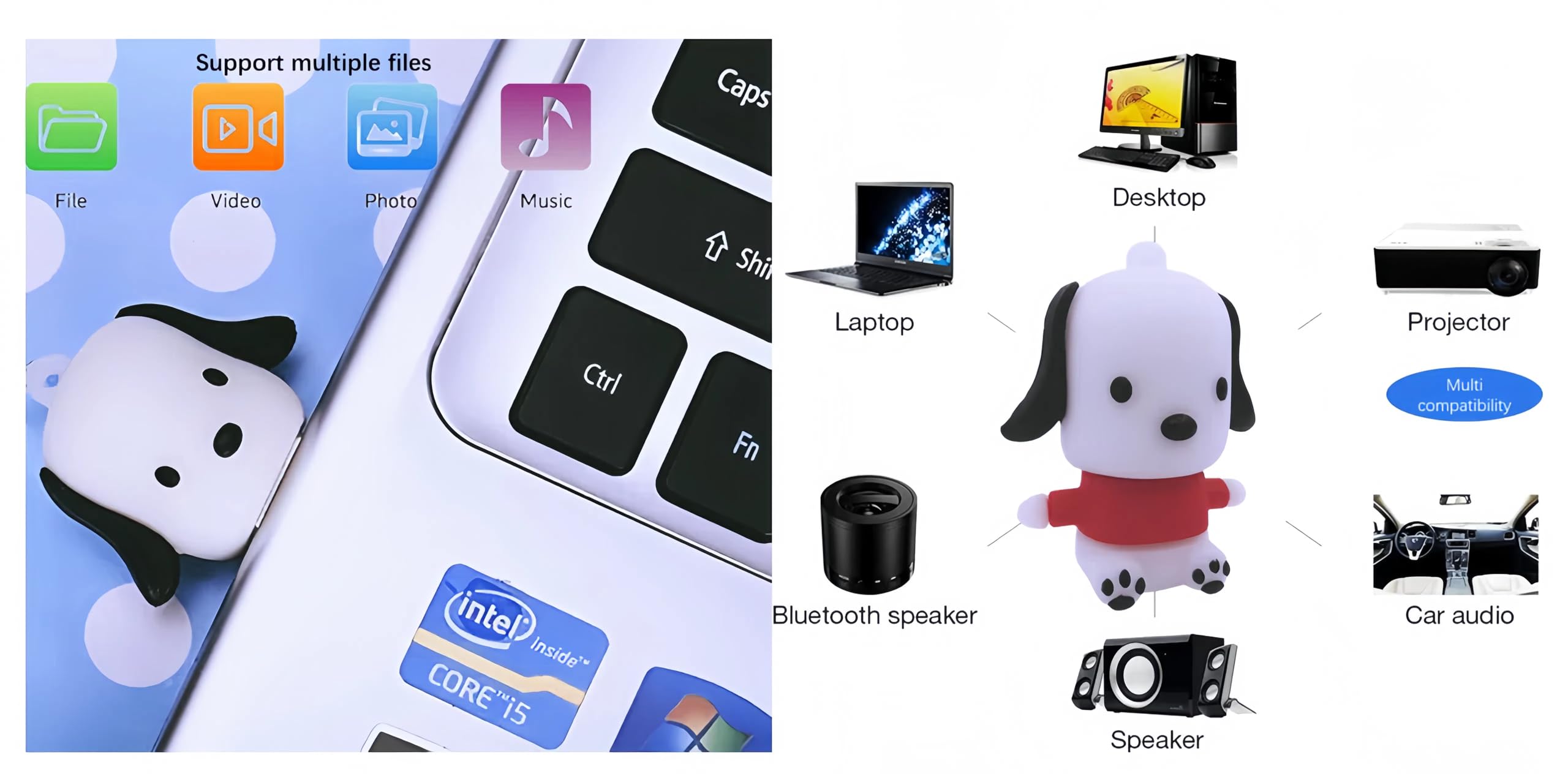 WooTeck 64GB Cartoon Novelty Dog Puppy USB Flash Drive Pendrive Animal Cute Thumb Drive Memory Stick