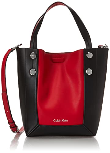 Calvin Klein Quinn North/South Mini Tote Crossbody, Poppy/Black