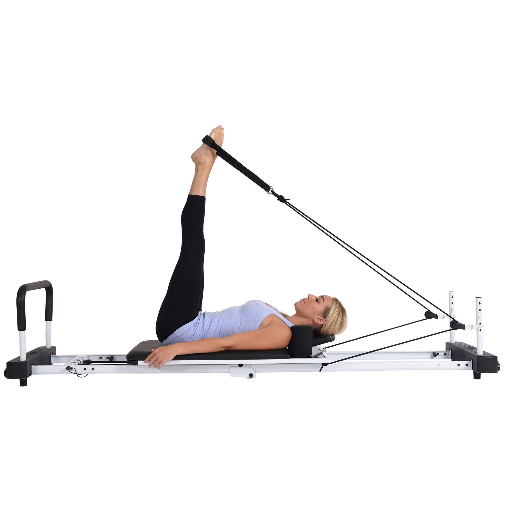 AeroPilates Stamina Adjustable 5 Cord Reformer Fitness Workout Machine with Padded Cardio Rebounder and Full Workout DVD Set
