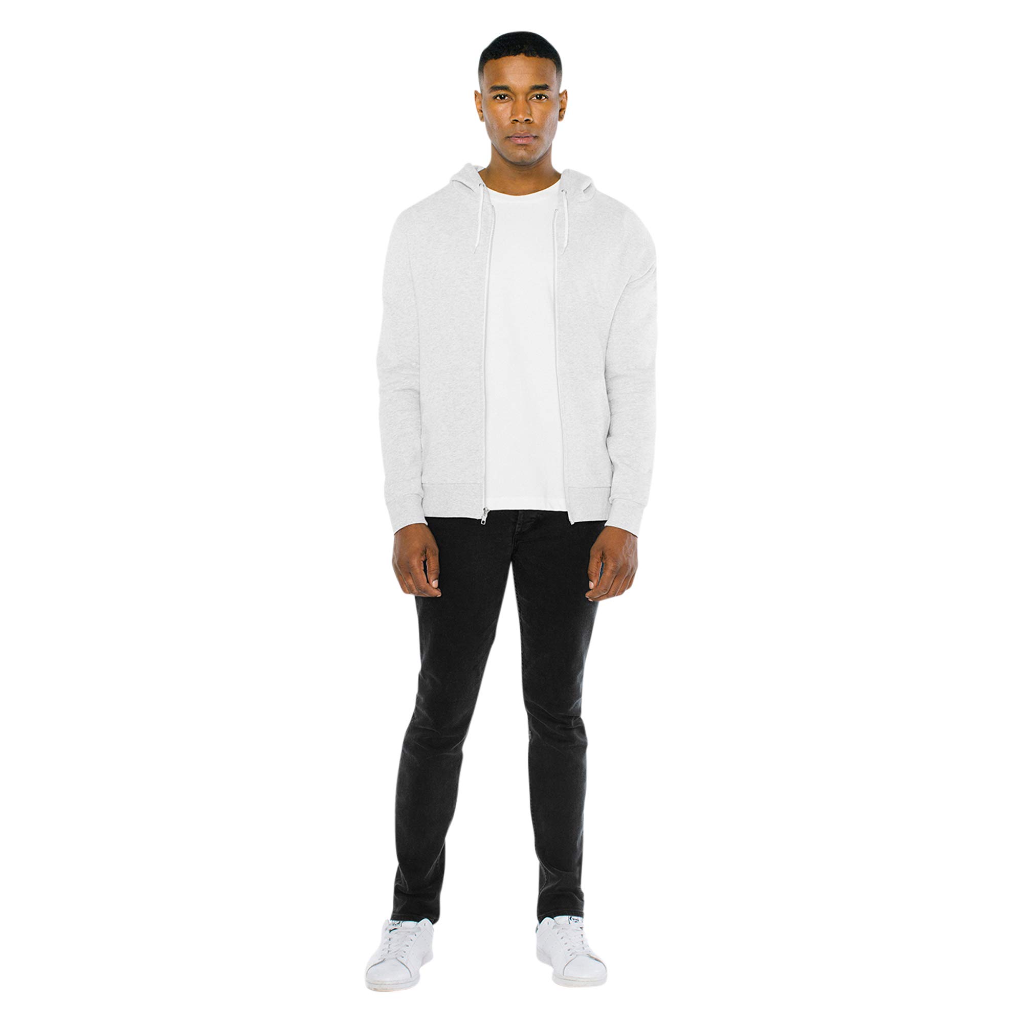 American Apparel unisex adult Peppered Fleece Long Sleeve Zip Hoodie Hooded Sweatshirt, Peppered Grey, Medium US