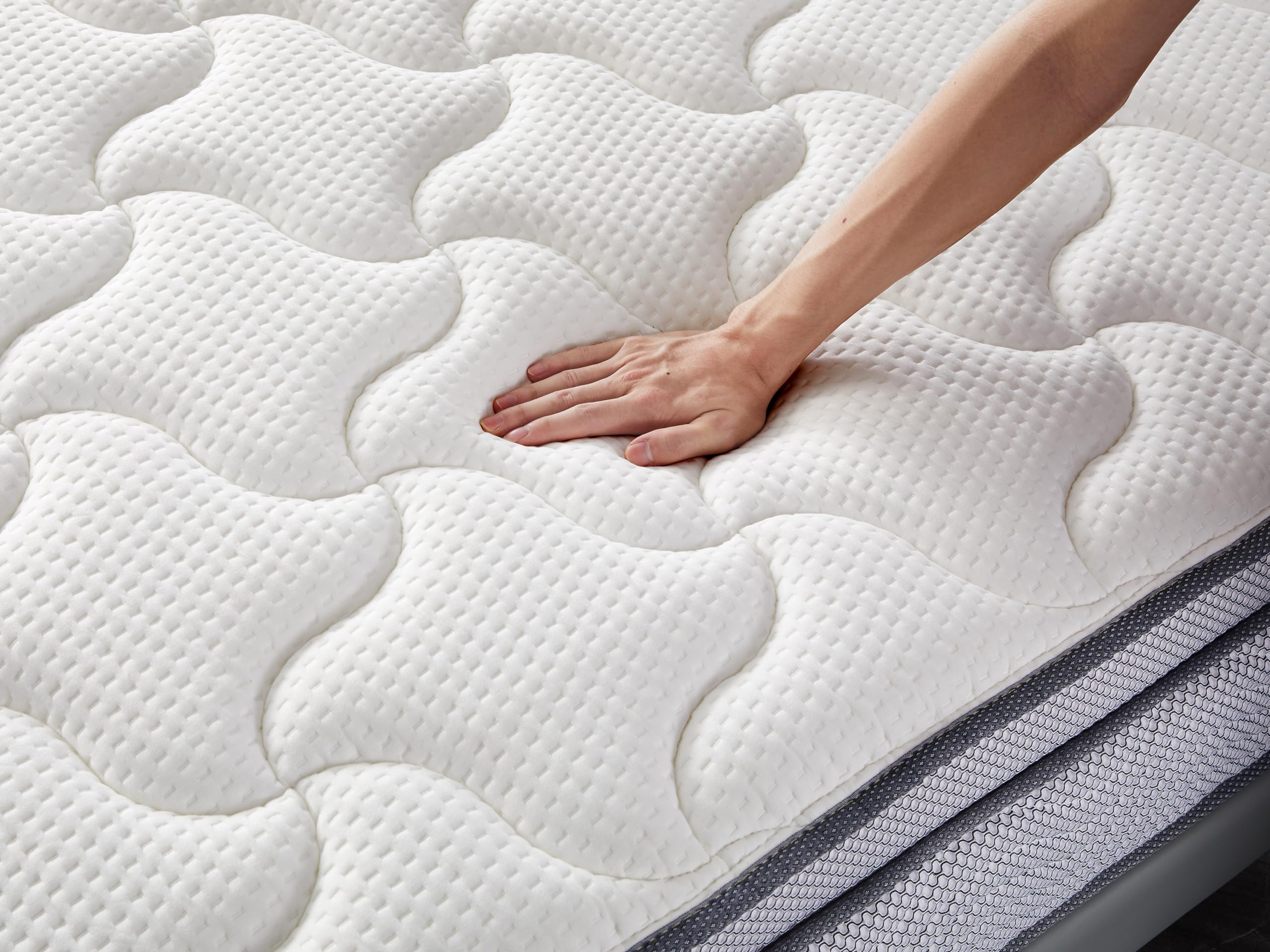 restologie Wave 12 inch Hybrid Mattress/Pocket Coils & Memory Foam for Cooling, Comfort, and Support/Reinforced Edge Support/Mattress in a Box/Medium Euro Top (King (U.S. Standard))