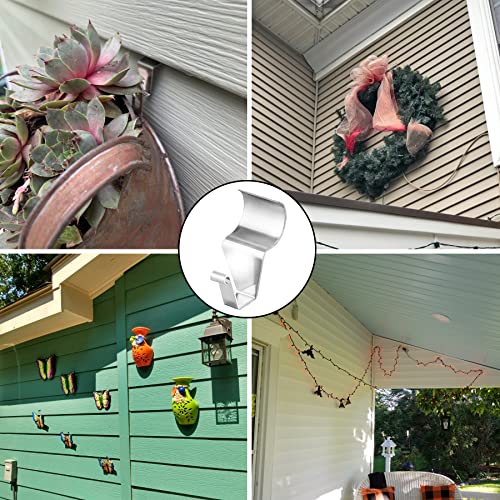 MUAKIOY (30 Pack) Vinyl Siding Hooks Hanger, No-Hole Needed Heavy Duty Vinyl Siding Clips for No Damage Hanging Things on Siding