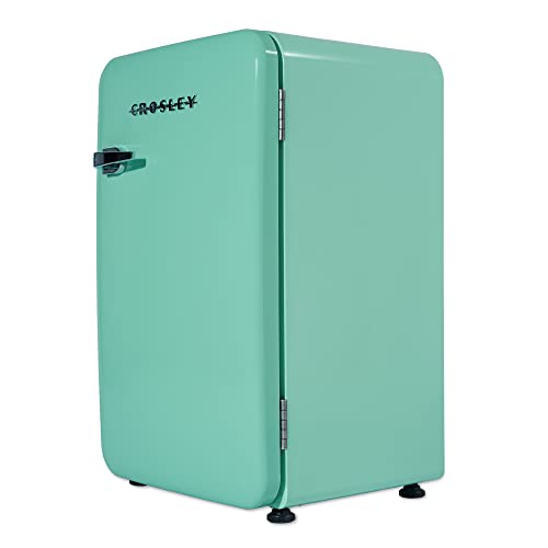 Crosley Retro Mini Fridge 3.2 Cu Ft Mint Green w/o Freezer, Compact Refrigerator for Bedroom, Garage, Office Under Desk, Undercounter, Apartment, School Dorm Fridge, Aesthetic, Small & Cute Appliances