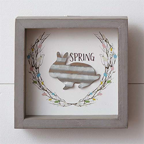N?A Rustic Farmhouse Shabby Chic Easter Spring Bunny Eggs Box Sign Picture 5" Home and Garden Ornament