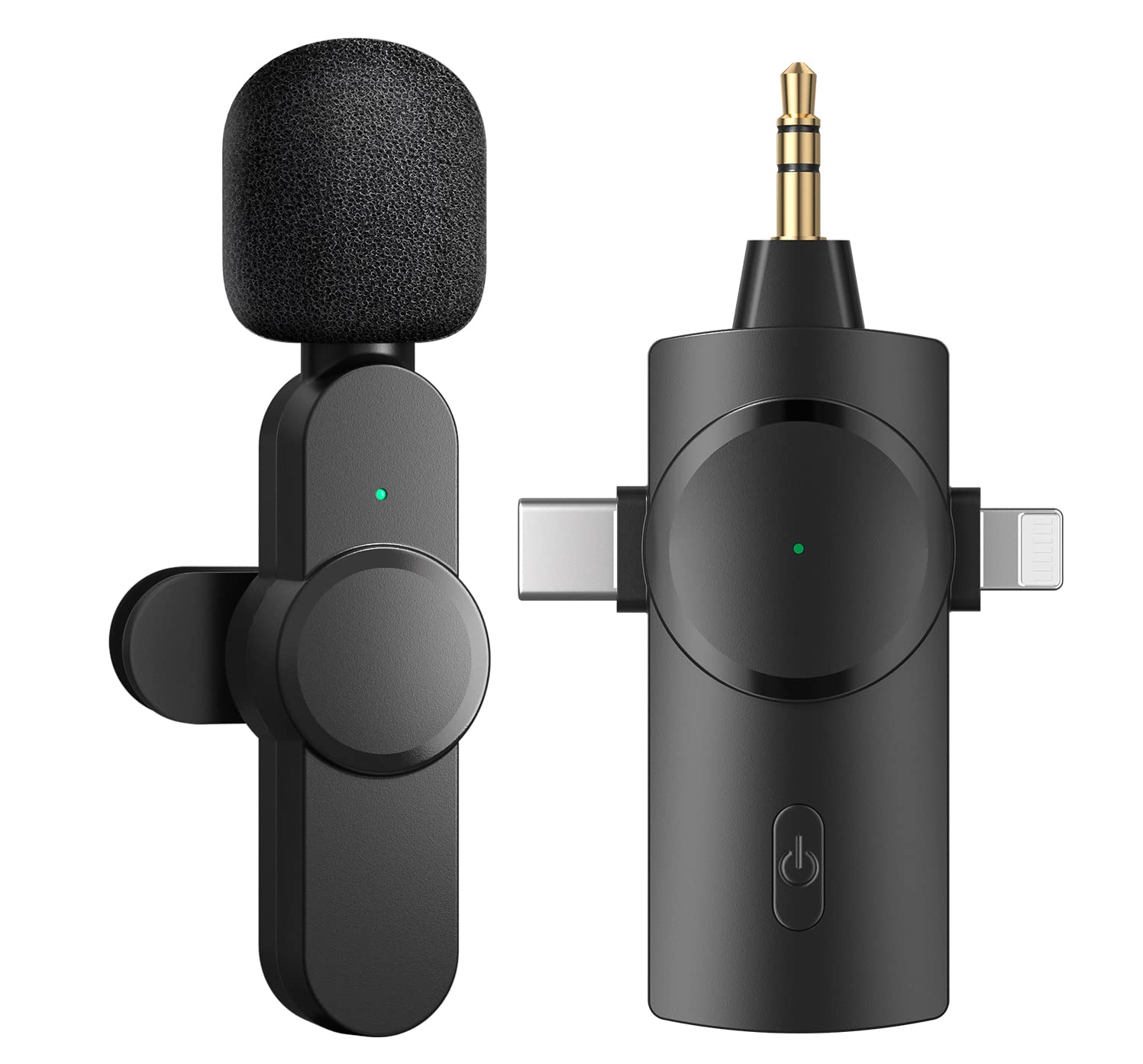AIKELA Wireless Microphone for iPhone/Android/Camera/PC, Mini Wireless Lavalier Lapel Mic for Recording YouTube Facebook TikTok, Vlog, Interview Video, Live Stream,Plug-Play, and Noise Reduction