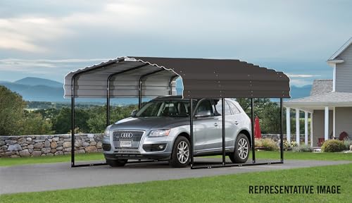 Arrow CPHC102407 Heavy Duty Galvanized Steel Metal Multi-Use Shelter, Shade, Carport, 10' x 24' x 7'