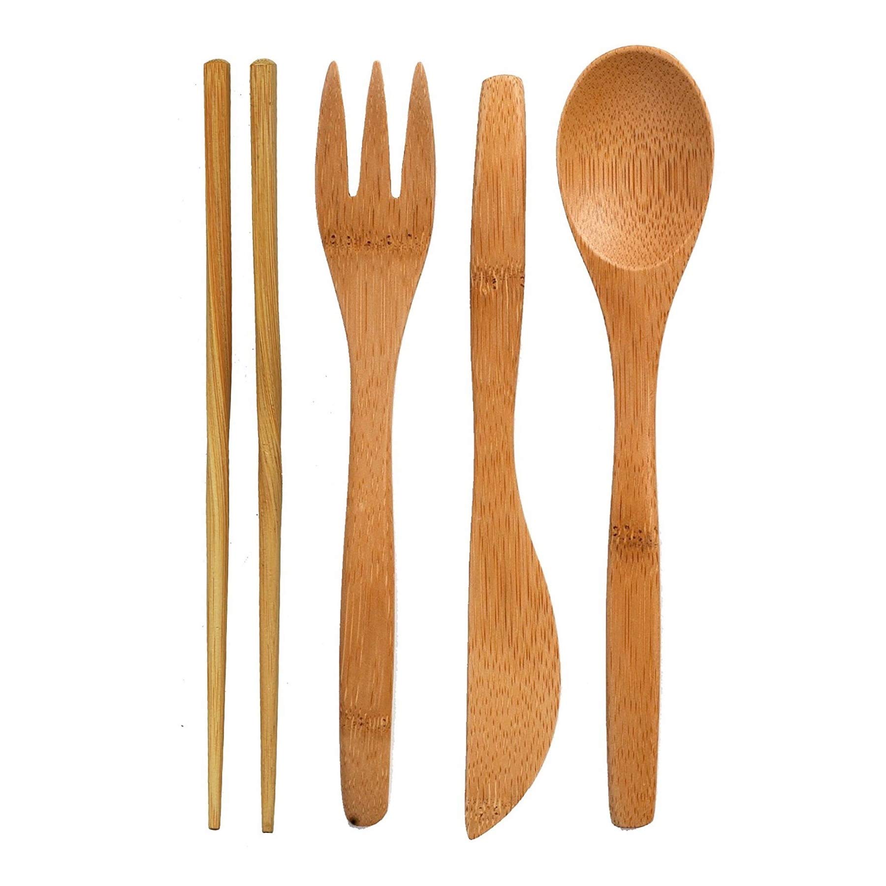 Bamboo Travel Utensils - To-Go Ware Utensil Set with Carrying Case (Agave)