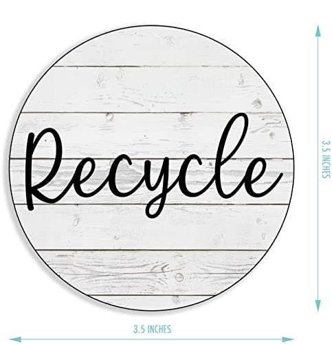 BabyPop! Recycle Trash Can Combo, Recycle Magnet for Trash Can, Garbage Recycle Bin Combo, Trash Recycle Bin Combo, Farmhouse Rustic Design