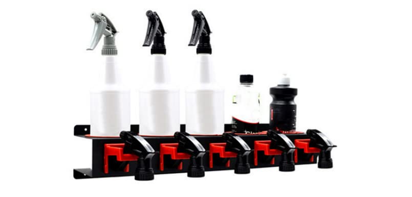 Moovul Pro Spray Bottle Storage Rack Abrasive Material Hanging Rail Car Beauty Shop Accessory Display Auto Cleaning Detailing Tools Hanger Bottle Organizer