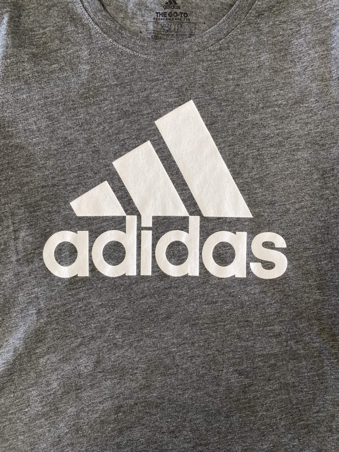 adidas womens Go-To-Performance Short Sleeve Tee Dark Grey Heather/White Medium