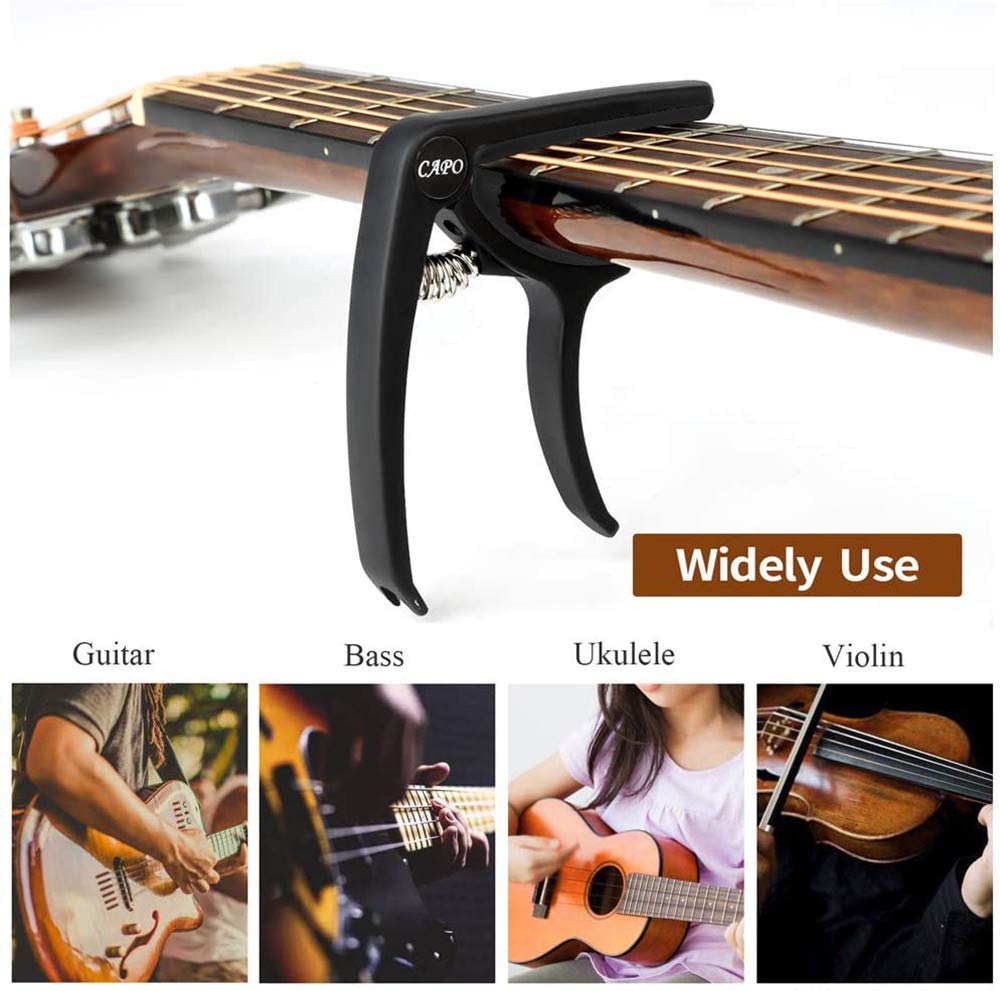 Capo for 6-String Acoustic and Electric Guitar, Lightweight Quick Release Capo for Guitars, Ukulele, Bass, Mandolin, Banjo