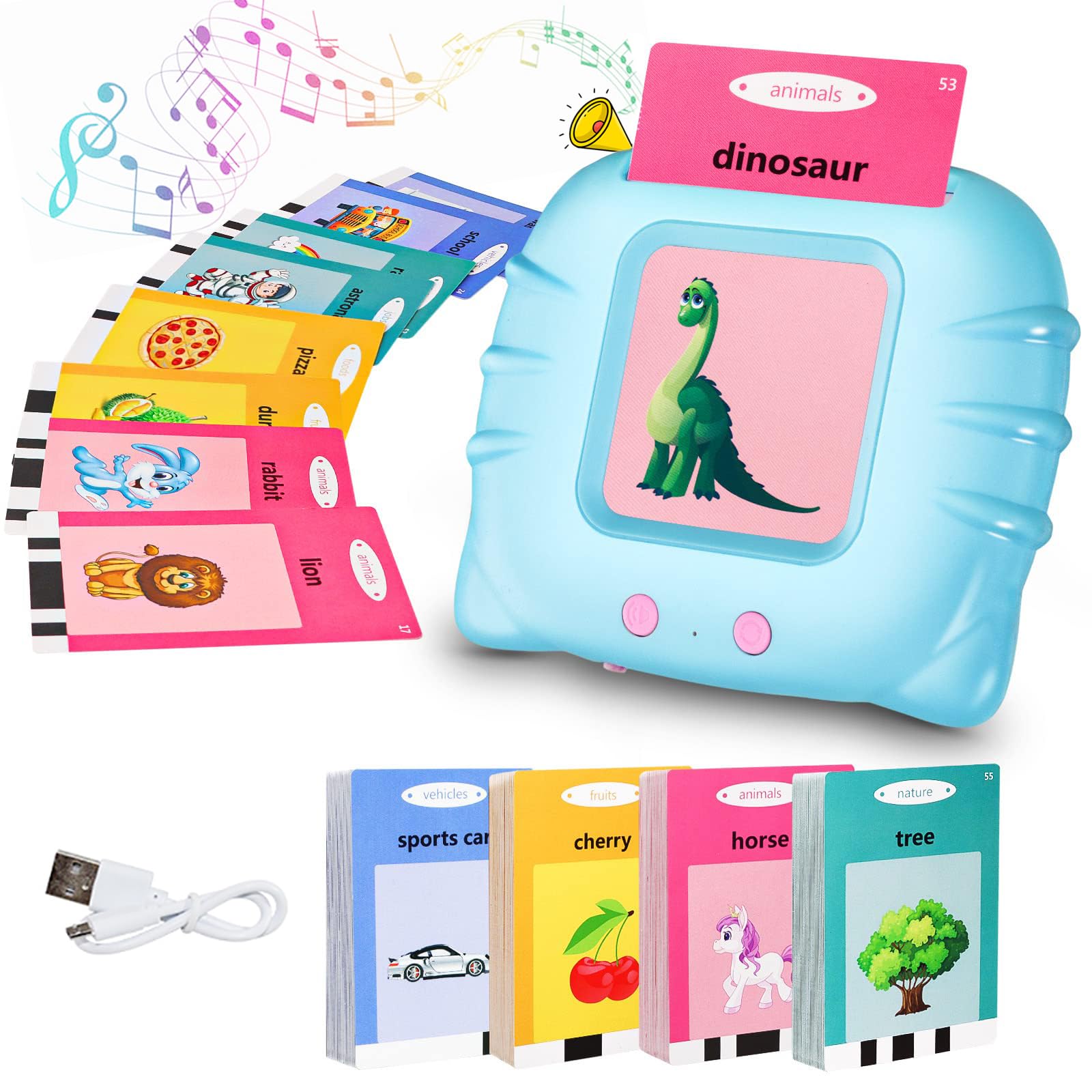 Talking Flash Cards for Toddler Toys 2 3 4 Year Old Boys Girls,Autism Sensory Toys for Children,Toddler Learning Educational Toys Speech Therapy Toys,Birthday Gift
