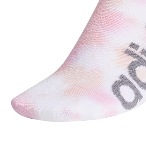 adidas Womens Superlite Linear (6-pair) No Show Sock, Vapour Pink/Ambient Sky Blue/Grey, Medium US