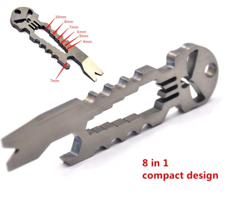 BANG TI Titanium Punisher Bottle Opener Pocket Pry Bar Multi Key Chain Tool