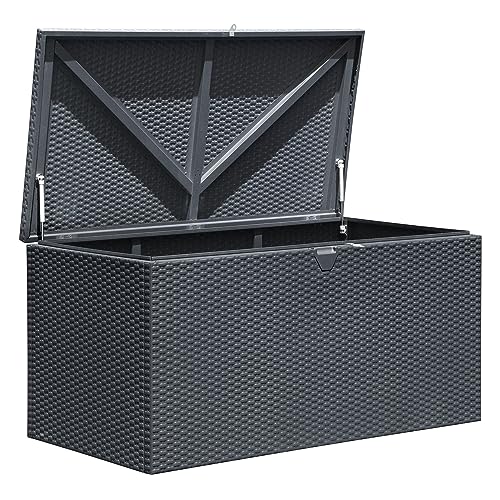 Arrow 4' x 2' x 2' Spacemaker Anthracite 134 Gallon Hot-Dipped Galvanized Steel Storage Deck Box