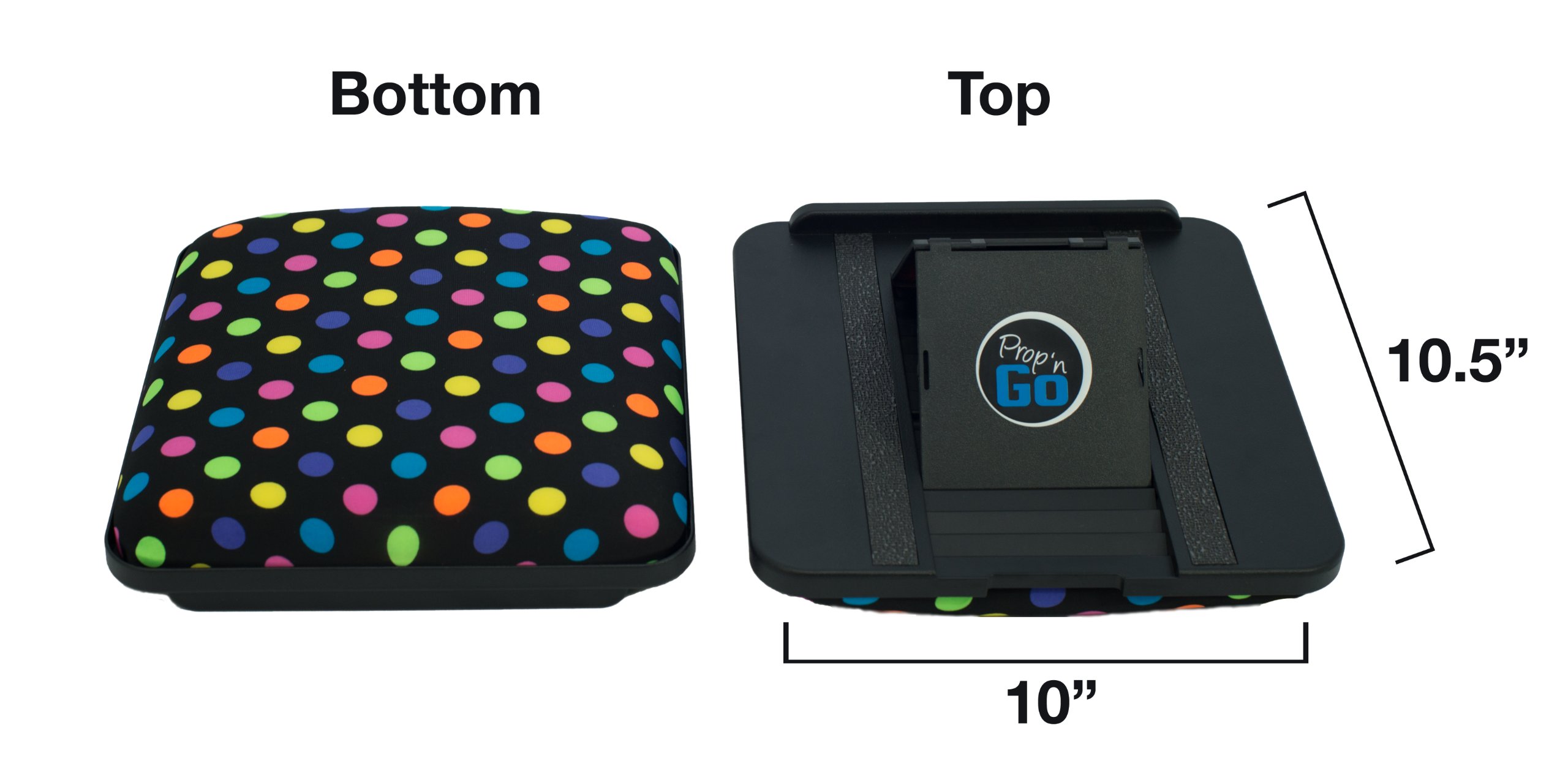 Padded Spaces Prop 'n Go Slim - Adjustable Bed Holder & Lap Stand for iPad, iPad Mini, Tablets and eReaders with Multi Angle Control (Polka Dots)
