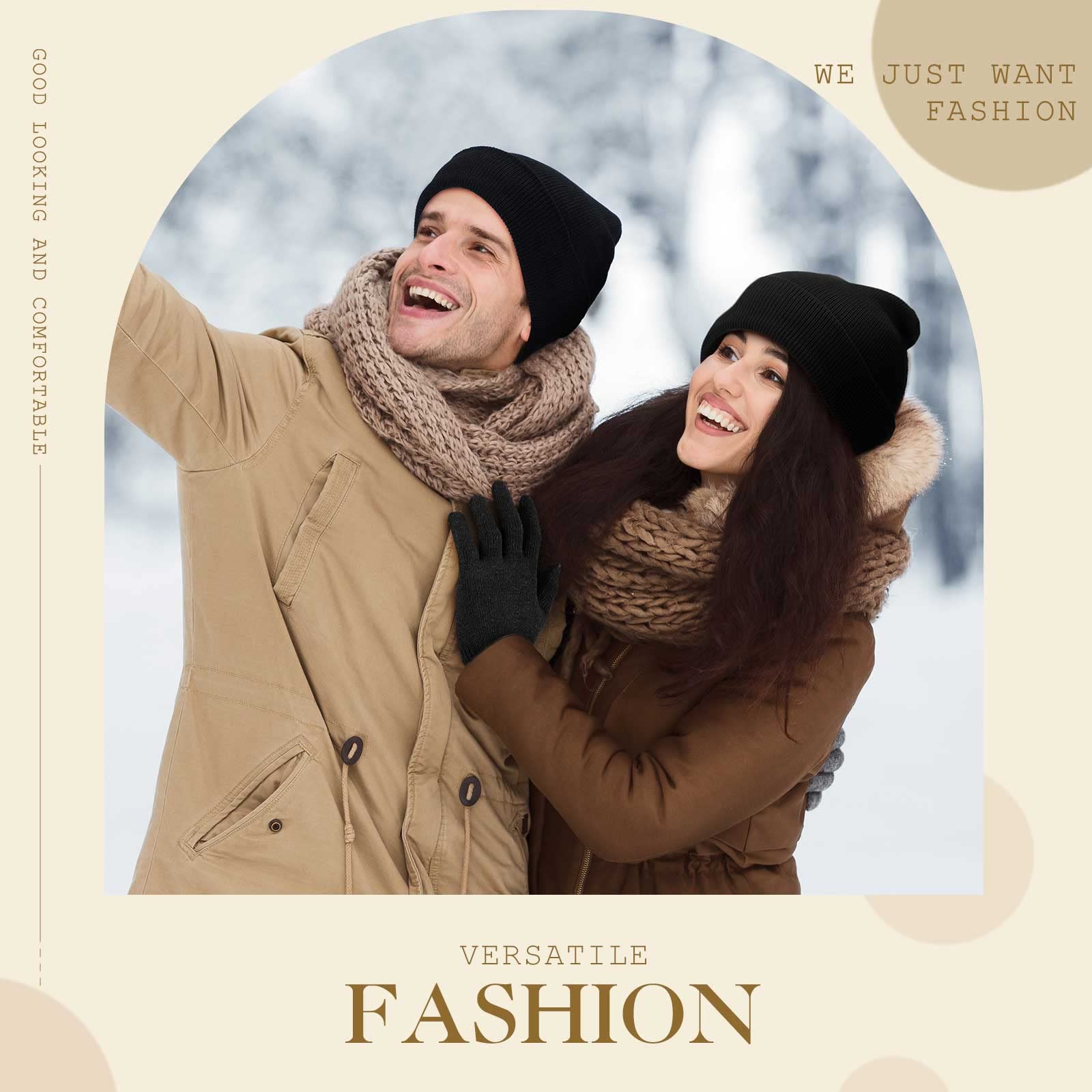 64 Pcs Warm Knit Glove Hat Bulk Windproof Cap Gloves Set Winter Beanies Gloves Pack for Men and Women(Stylish Colors)