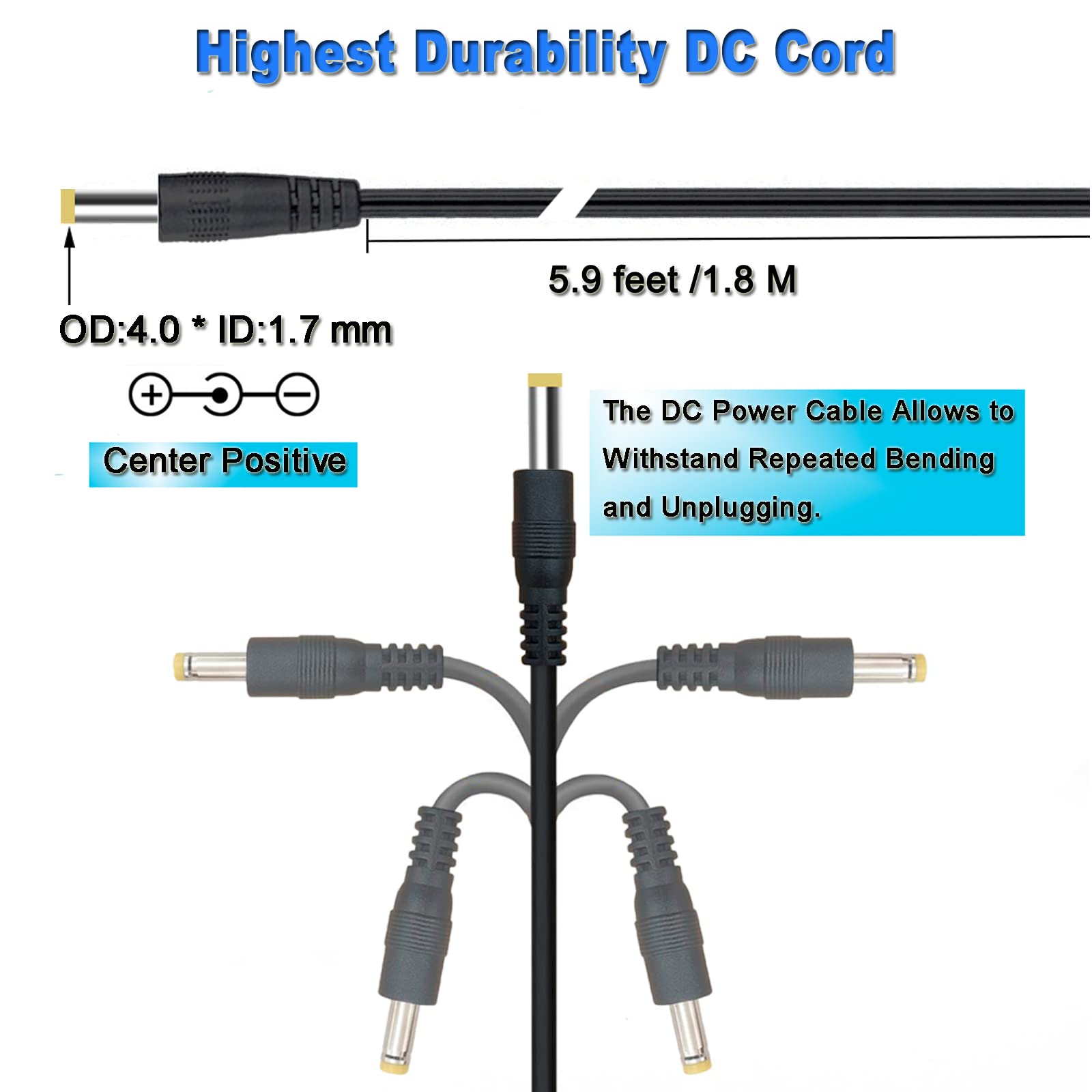 Gonine 6V AC to DC Power Supply Adapter for Omron Blood Pressure Monitor 5 7 10 Series, Replacement for Hem-ADPTW5 Charger Power Cord.