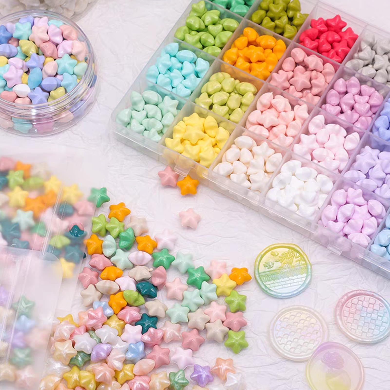RYKOMO 4 Pack Clear Plastic Organizer Box 36 Grids Plastic Organizer Box with Fixed Dividers Clear Storage Container Jewelry Box for Beads Art DIY Crafts Jewelry Hair Accessories