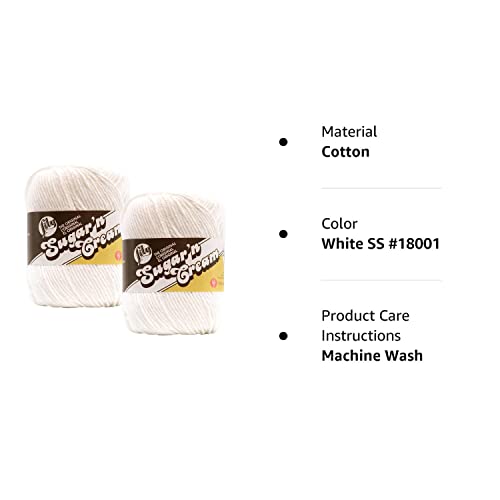 Bulk Buy: Lily Sugar 'n Cream 100% Cotton Yarn (2-Packs) ~ Solids ~ 4 oz. Super Size Skeins (White SS #18001)