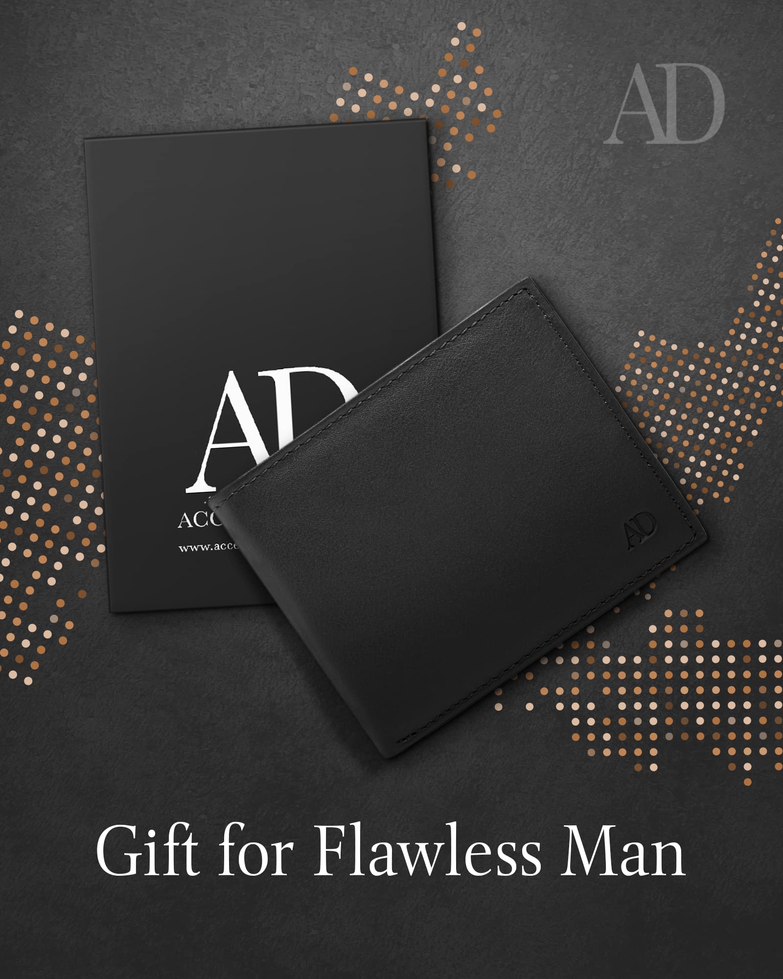 Access Denied Slim Leather Bifold Wallets For Men - Minimalist Mens Wallet RFID Blocking Card Holder With ID Window Gifts For Men