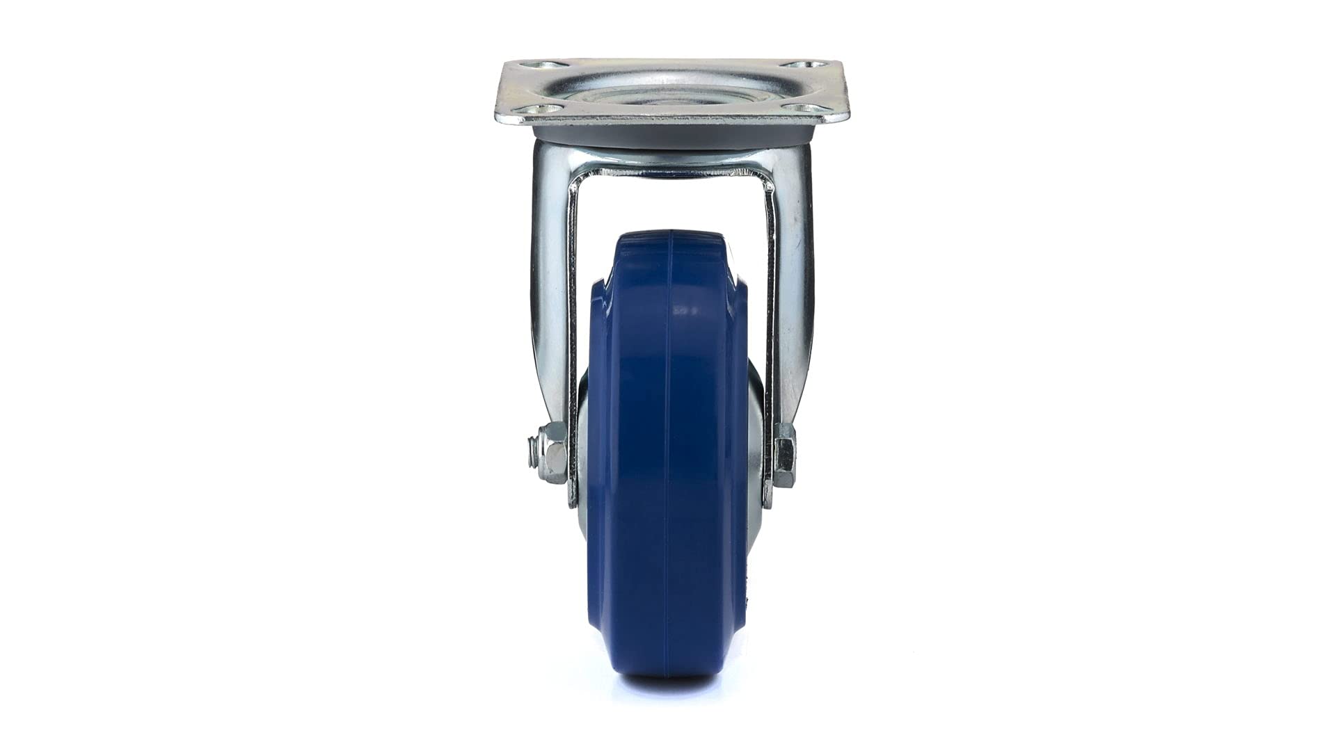 Richelieu Hardware F08335 Industrial Blue Elastic Rubber Caster - Swivel - 3 15/16" Wheel Diameter, x 1 3/8" x 5 1/8"