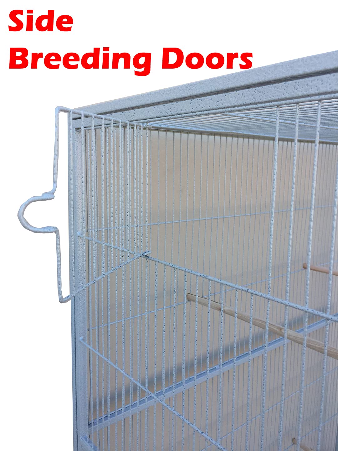 64" Extra Large Wrought Iron Side Nesting Box Doors for Flight Breeding Canary Parakeet Cockatiel Lovebird Finch Bird Flight Home Cage with Removable Rolling Stand