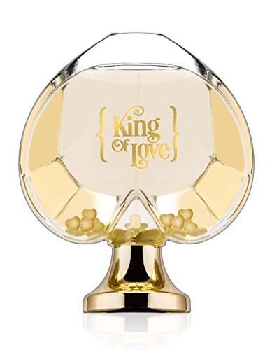King of Love Eau de Toilette For Men- Natural Sweet Body Scent in Heart Shaped Bottle Spray- Best Fruity Fragrance With Hints of Leather, Amber & Sandalwood - 3.3oz.
