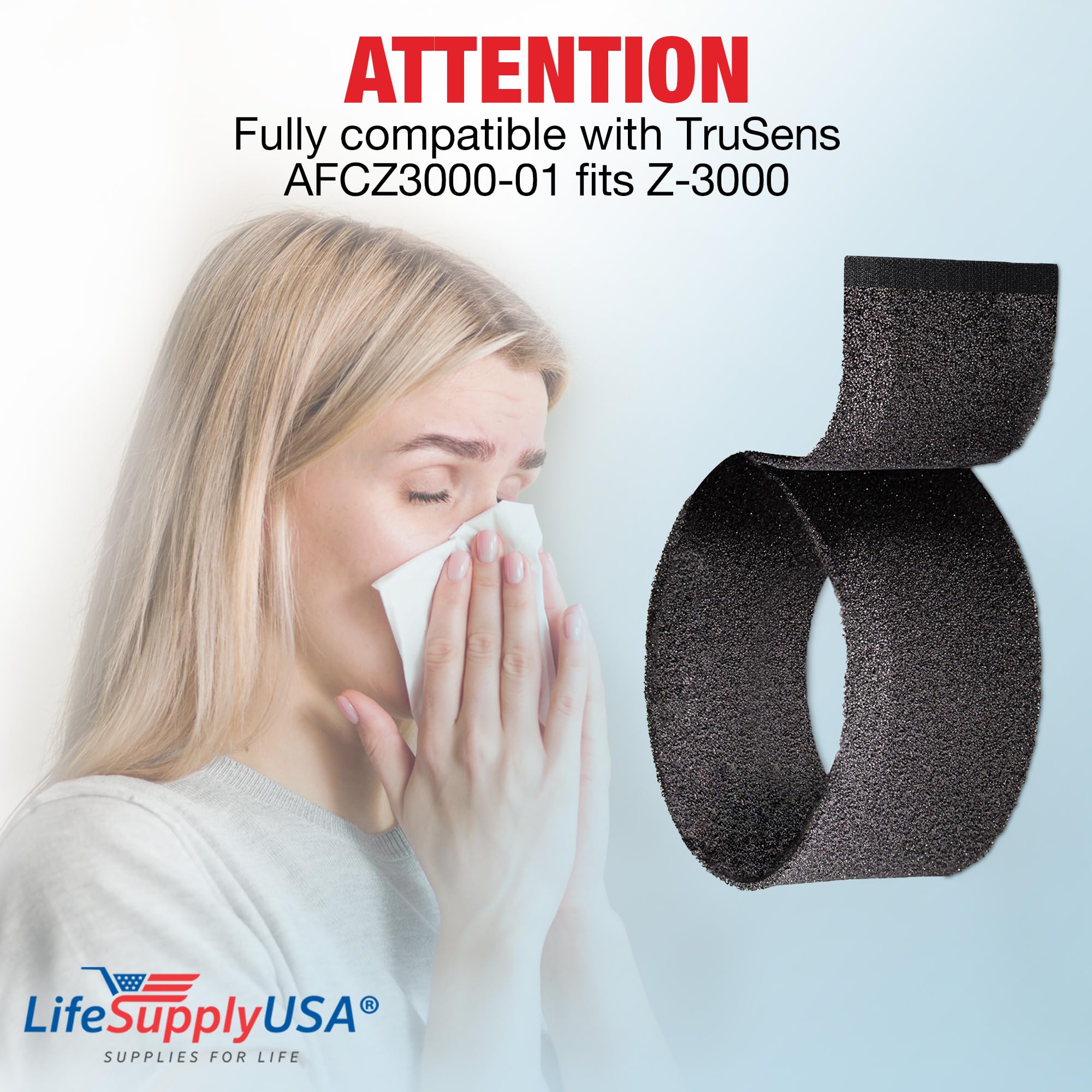 Carbon Filter Layer Replacements Compatible with TruSens AFCZ3000-01 fits TruSens Z-3000 Large Air Purifier