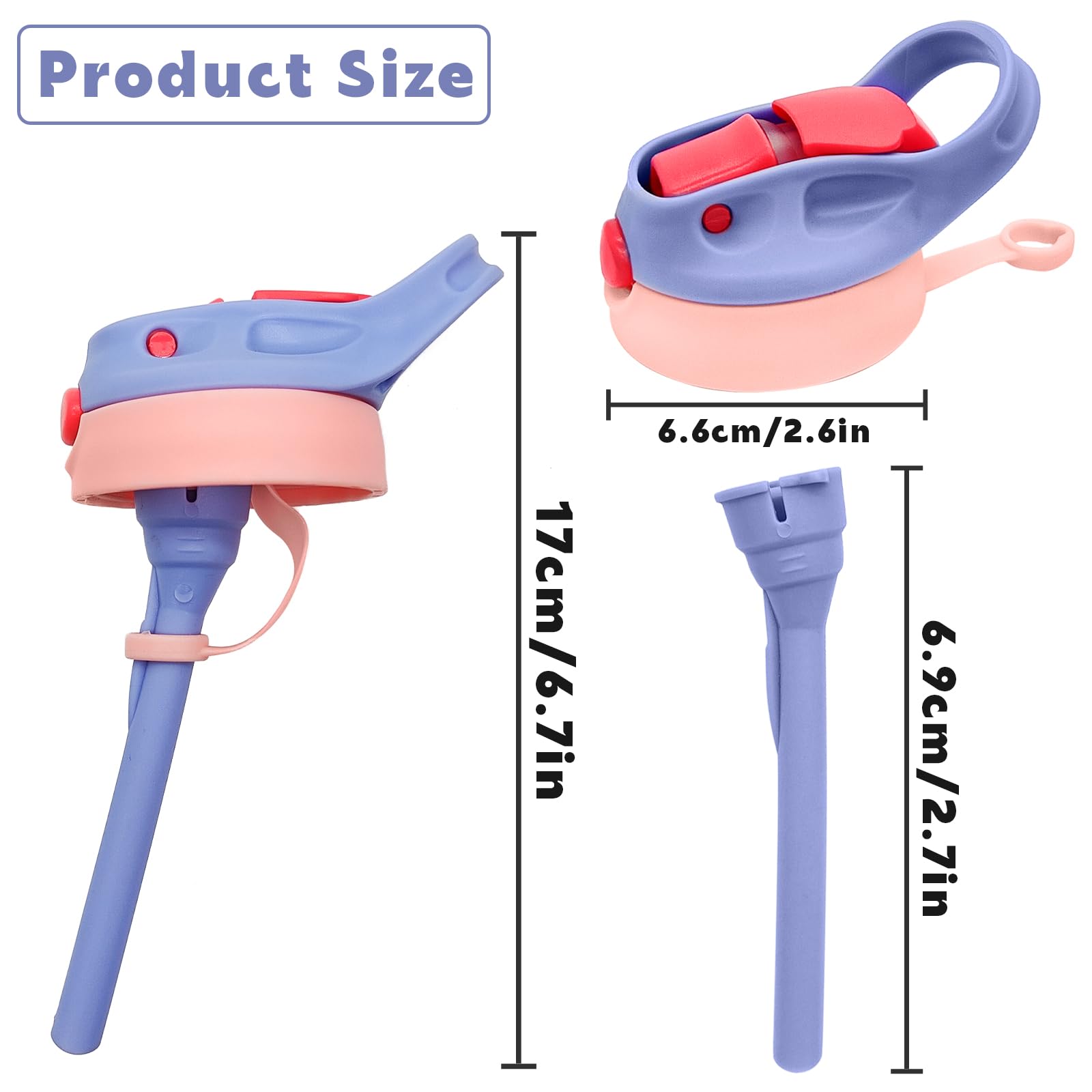 Amgkonp 12oz Replacement Lid with Straw for Kid Tumbler,1 PACK Leak-Proof and Spill-Proof Straw Lids,for Mocaru,ZONEGRACE,BPA Free,2.67IN (1 PACK, Purple)