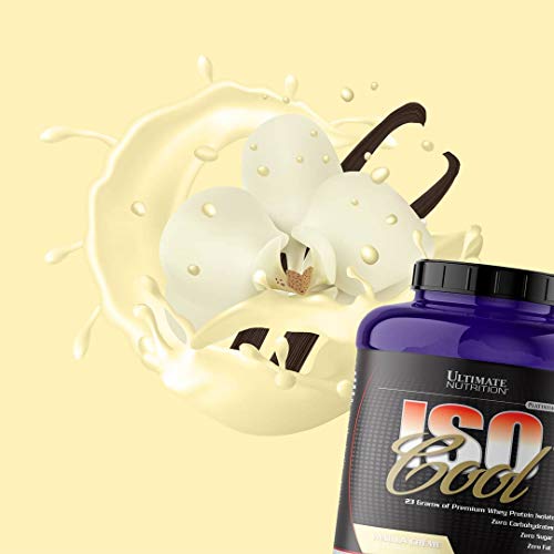 Ultimate Nutrition ISO Cool Whey Isolate Protein Powder - Keto Friendly - Sugar, Carb and Fat-Free - 23 Grams of Protein Per Serving, Vanilla, 2 Pounds