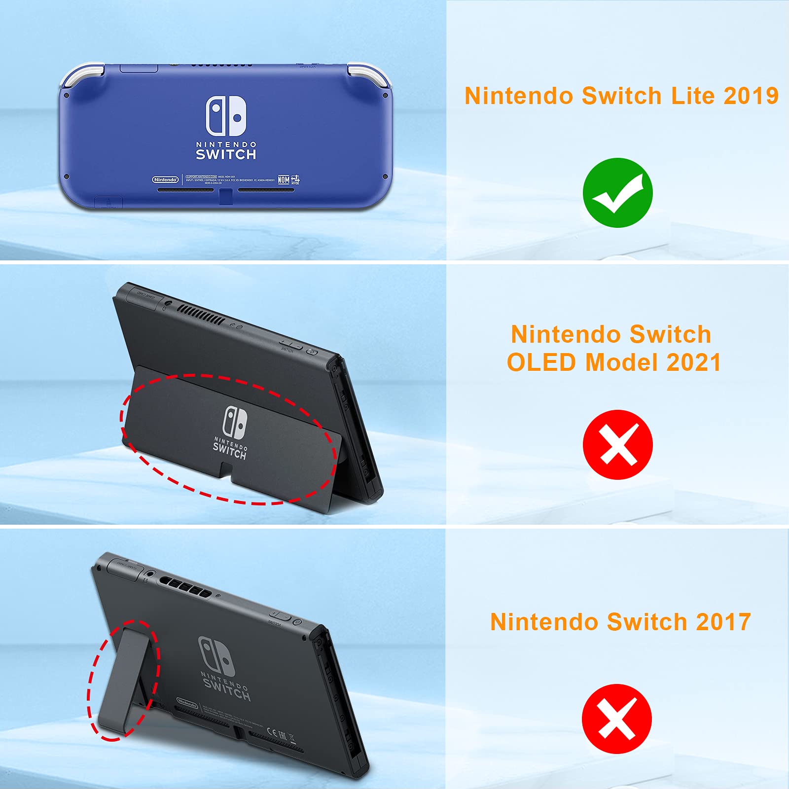 Fintie Case for Nintendo Switch Lite 2019 w/3 Game Card Slots - Soft Silicone [Shock Proof] [Anti-Slip] Protective Cover w/Ergonomic Grip Comfortable Grip Case for Switch Lite Console, Blue