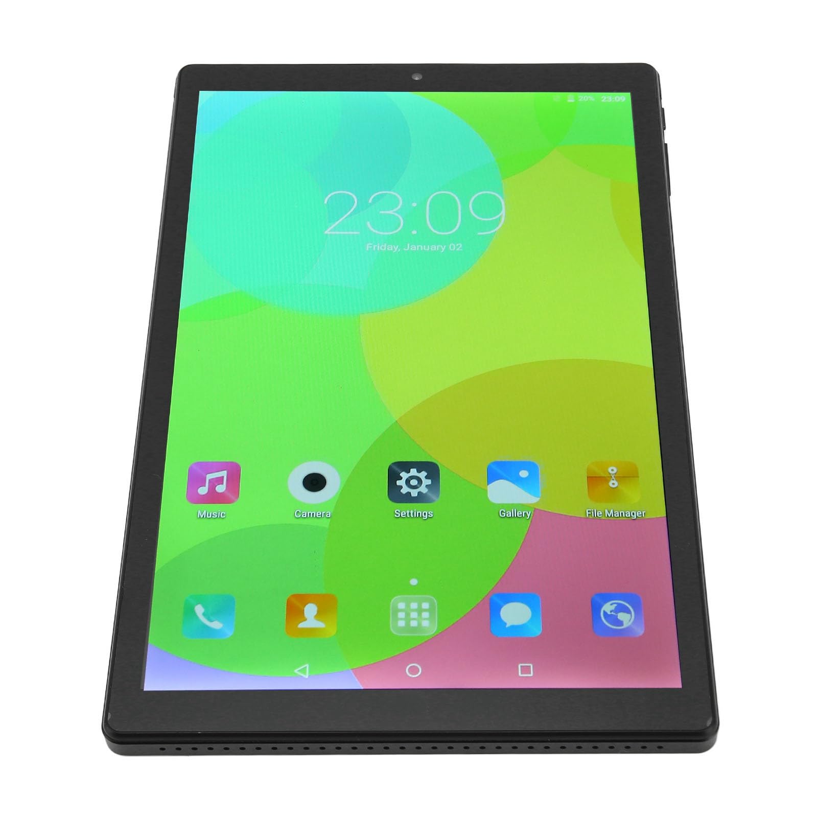 Airshi Black Tablet, 5000mAh 10.1 Inch IPS Reading Tablet 2.4G 5GWiFi 100‑240V for Work (US Plug)