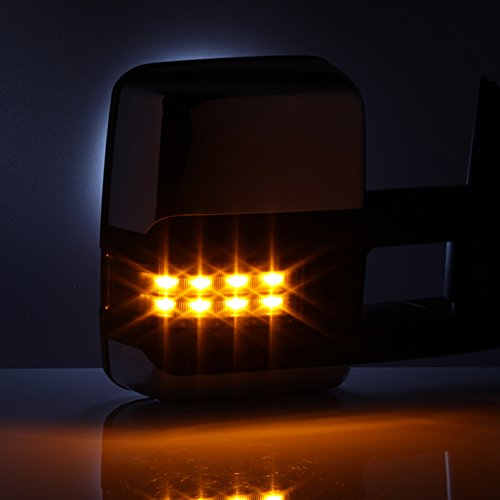 AKKON - For 2003-2006 Chevy Silverado 07 Classic Model Extending Towing Power Heated w/Amber LED Signal Mirrors Left + Right