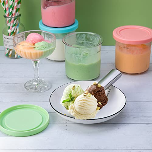 CINPIUK Ice Cream Pints, 4 Pack Containers with Lids Replacements for Ninja Creami Pints, Compatible with NC301 NC300 NC299AMZ Series Ice Cream Maker, Dishwasher Safe & Leak Proof Creami Containers