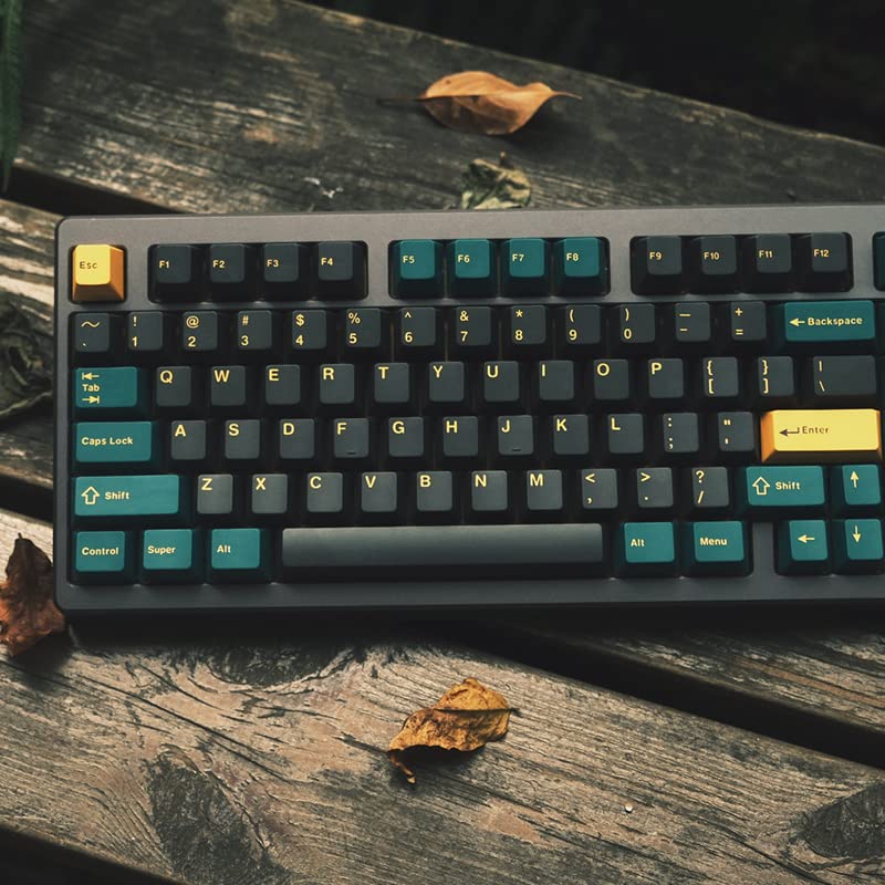 Akko Keycaps MARRS Green 184-key Cherry Profile ABS Double-Shot Keycaps Set for Mechanical Gaming Keyboard with ISO modifiers