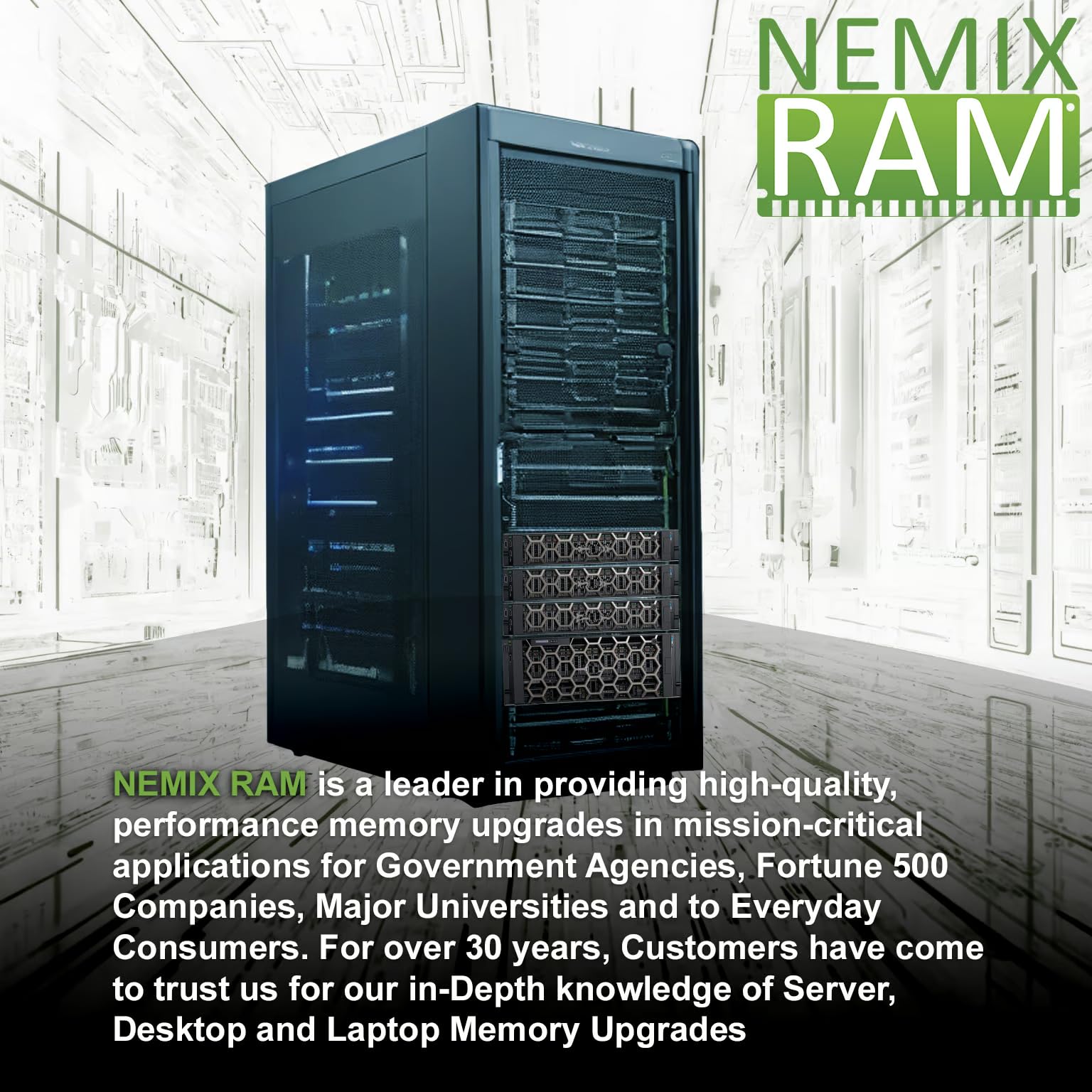 64GB Kit 4x16GB DDR4-3200 PC4-25600 ECC UDIMM 2Rx8 Unbuffered Server Memory by NEMIX RAM