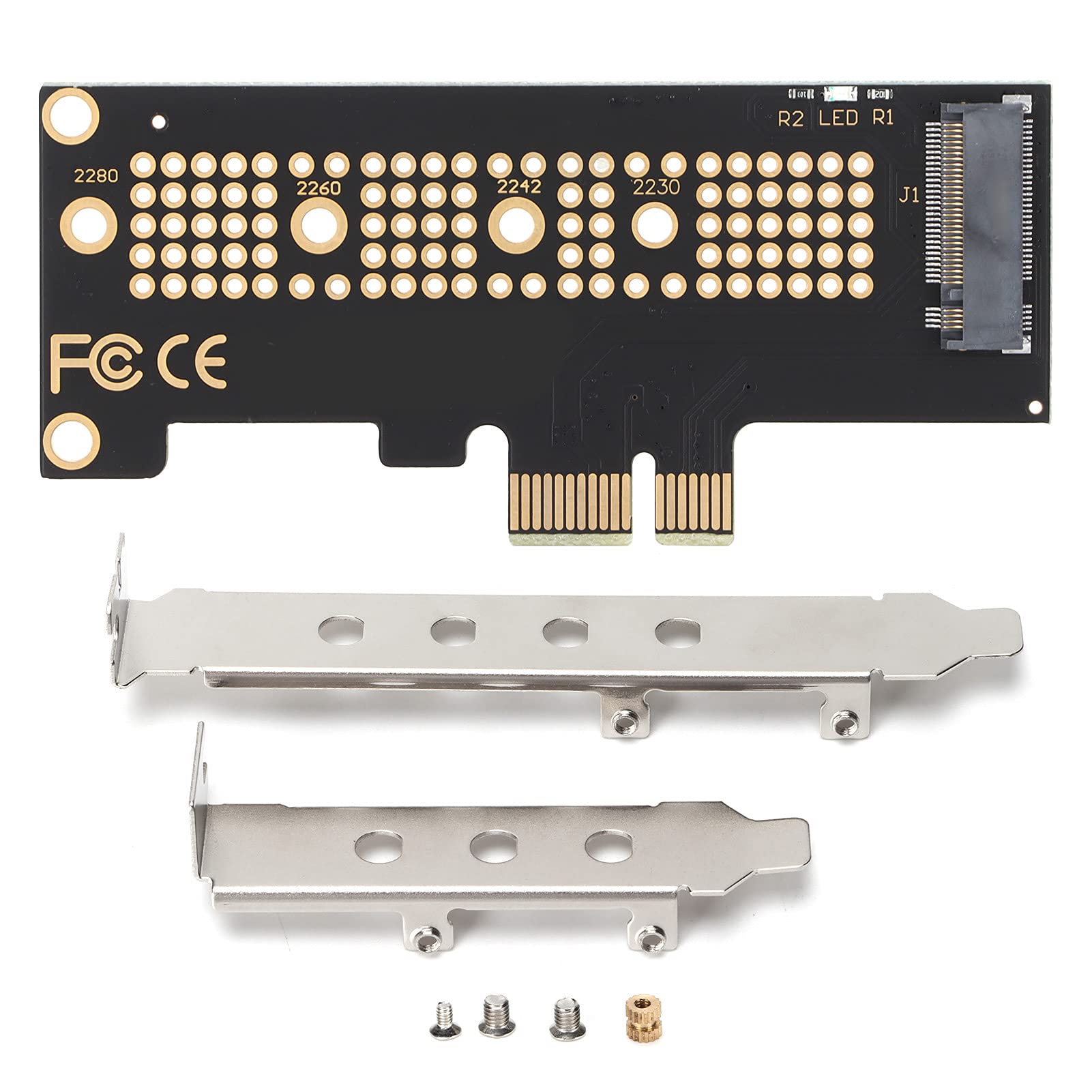ASHATA PCIE X1/x4 to M.2 NGFF SSD Nvme Hard Disk Converter, PCI Express Adapter for 2230/2242/2260/2280 SSD (PCIEx1)