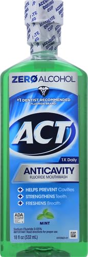 ACT Anticavity Fluoride Mouthwash Zero Alcohol 18 fl. oz. Soothing Mint