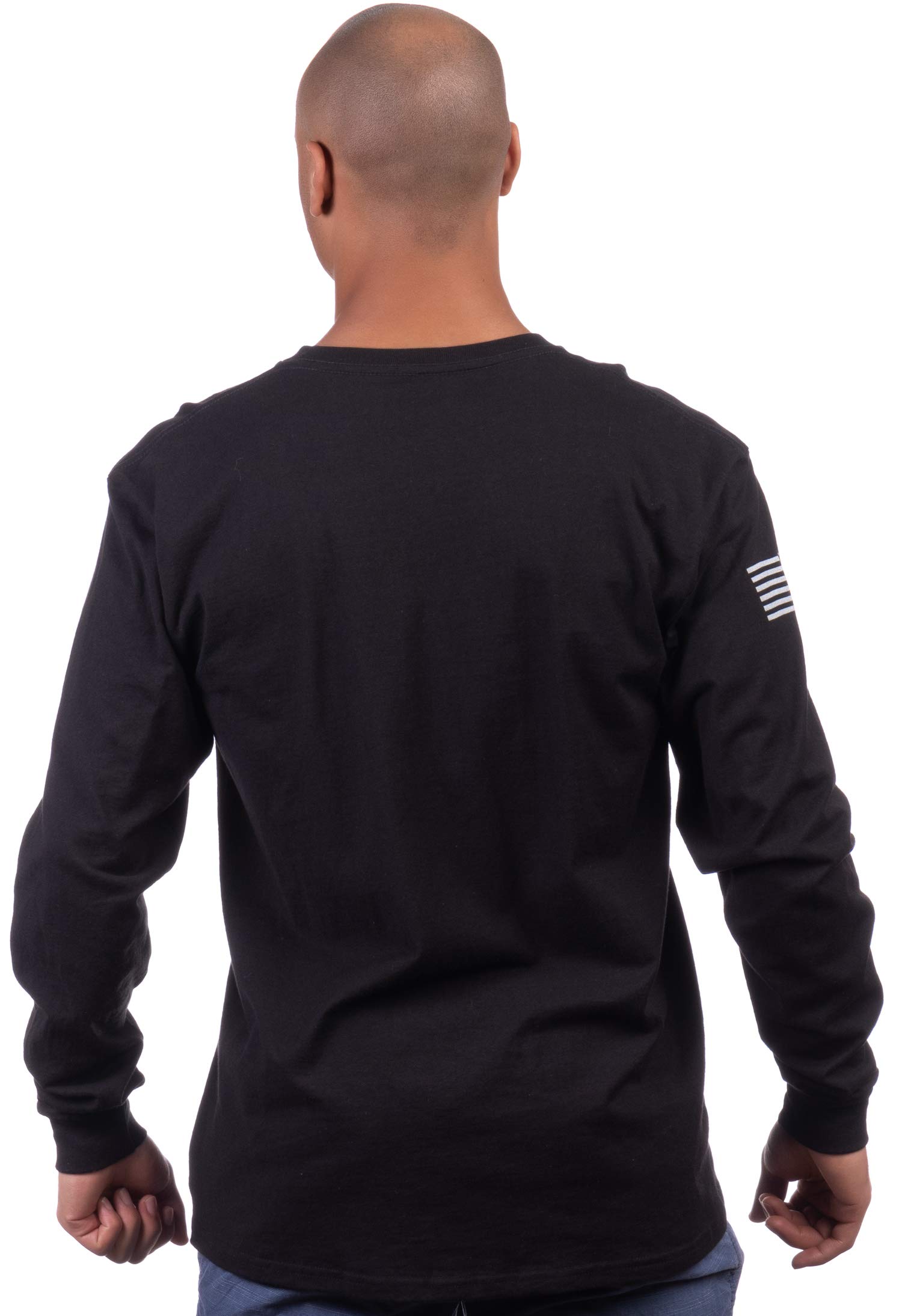 Ann Arbor T-shirt Co. Army PT Style Shirt | U.S. Military Physical Training Workout Long Sleeve T-Shirt, Black- 2XL